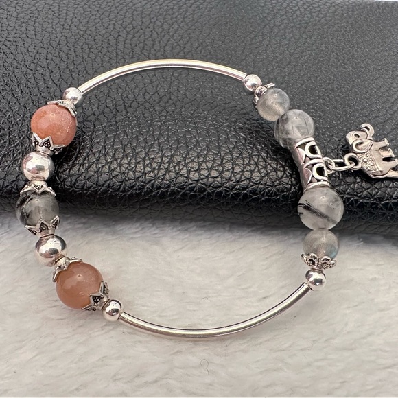 Jewelry | Authentic Natural Pink Crystal Hair Crystal Silver Bracelet ...